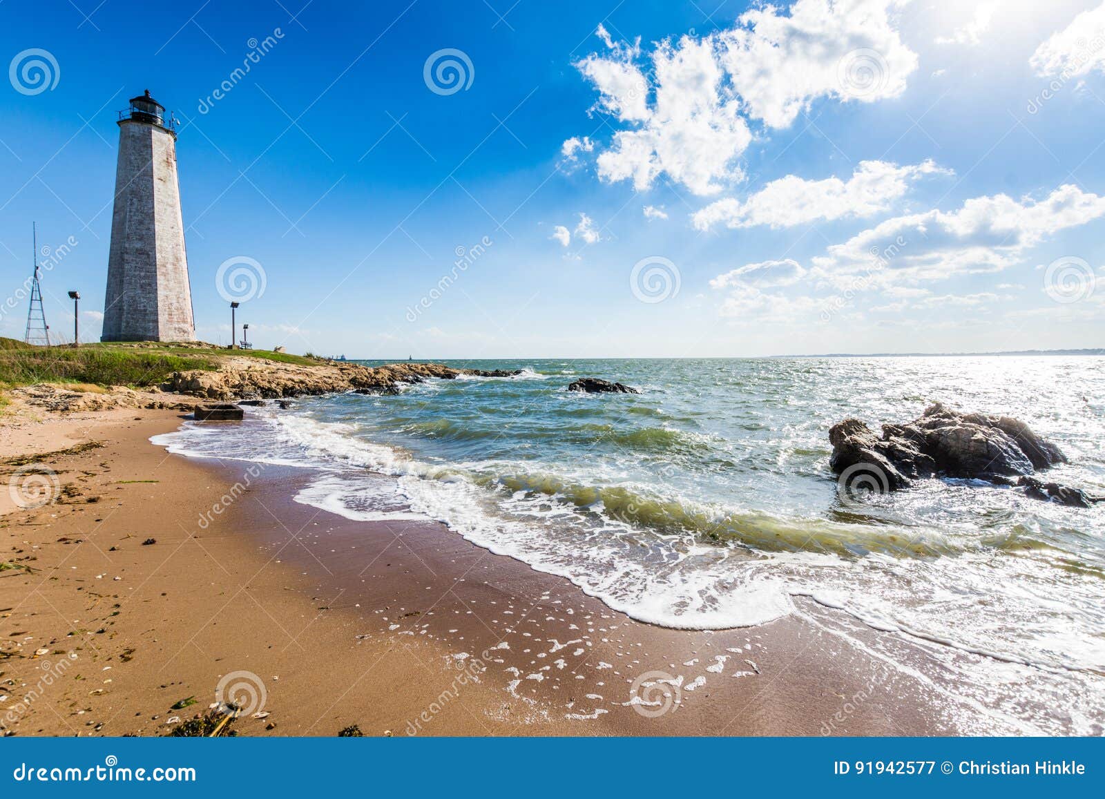 New England Lighthouse In Lighthouse Point Park In New Haven Con ...