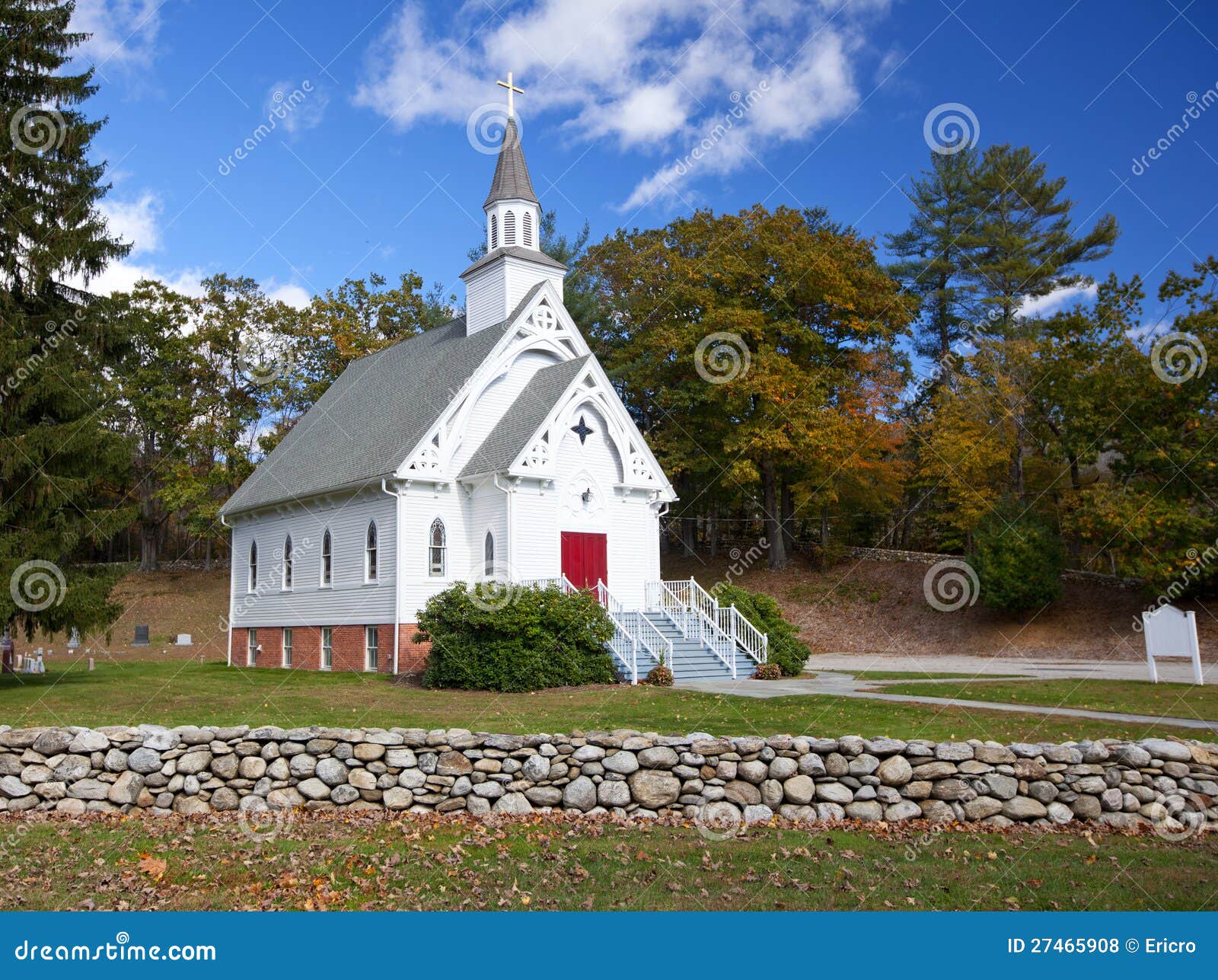 New England White Church Royalty Free Stock Photos - Image: 27465908