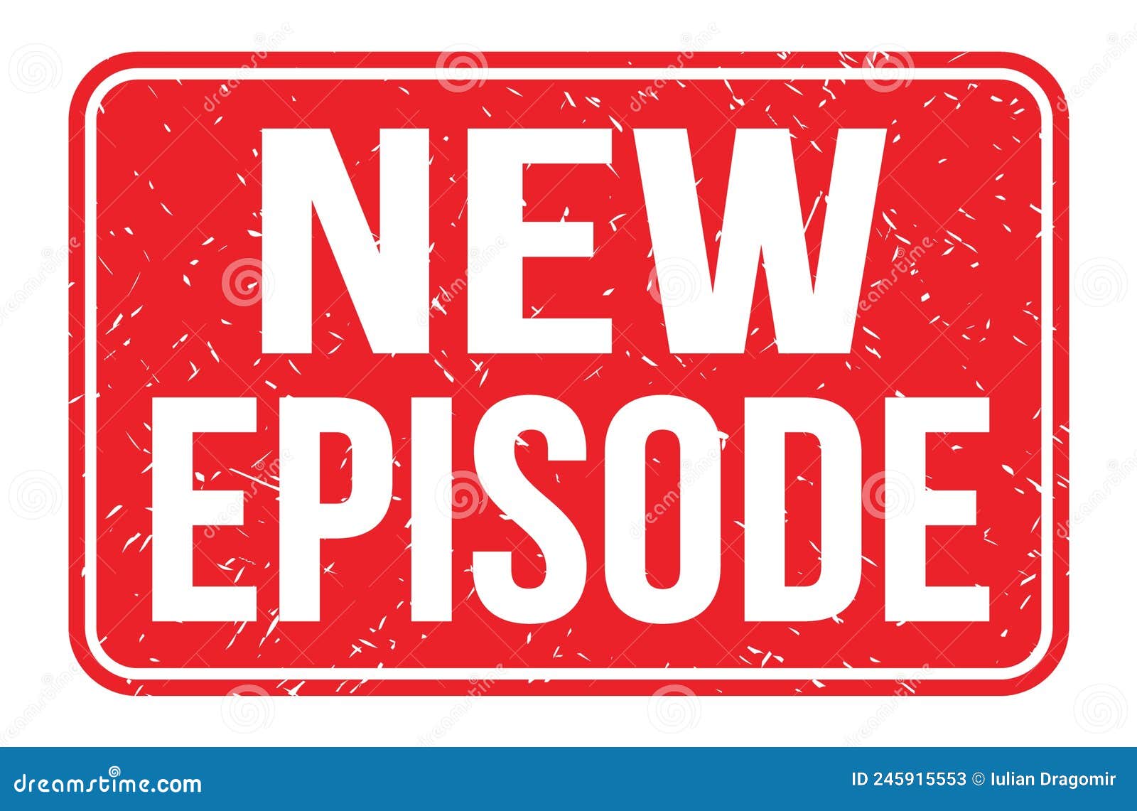 NEW EPISODE, Words on Red Rectangle Stamp Sign Stock Illustration ...