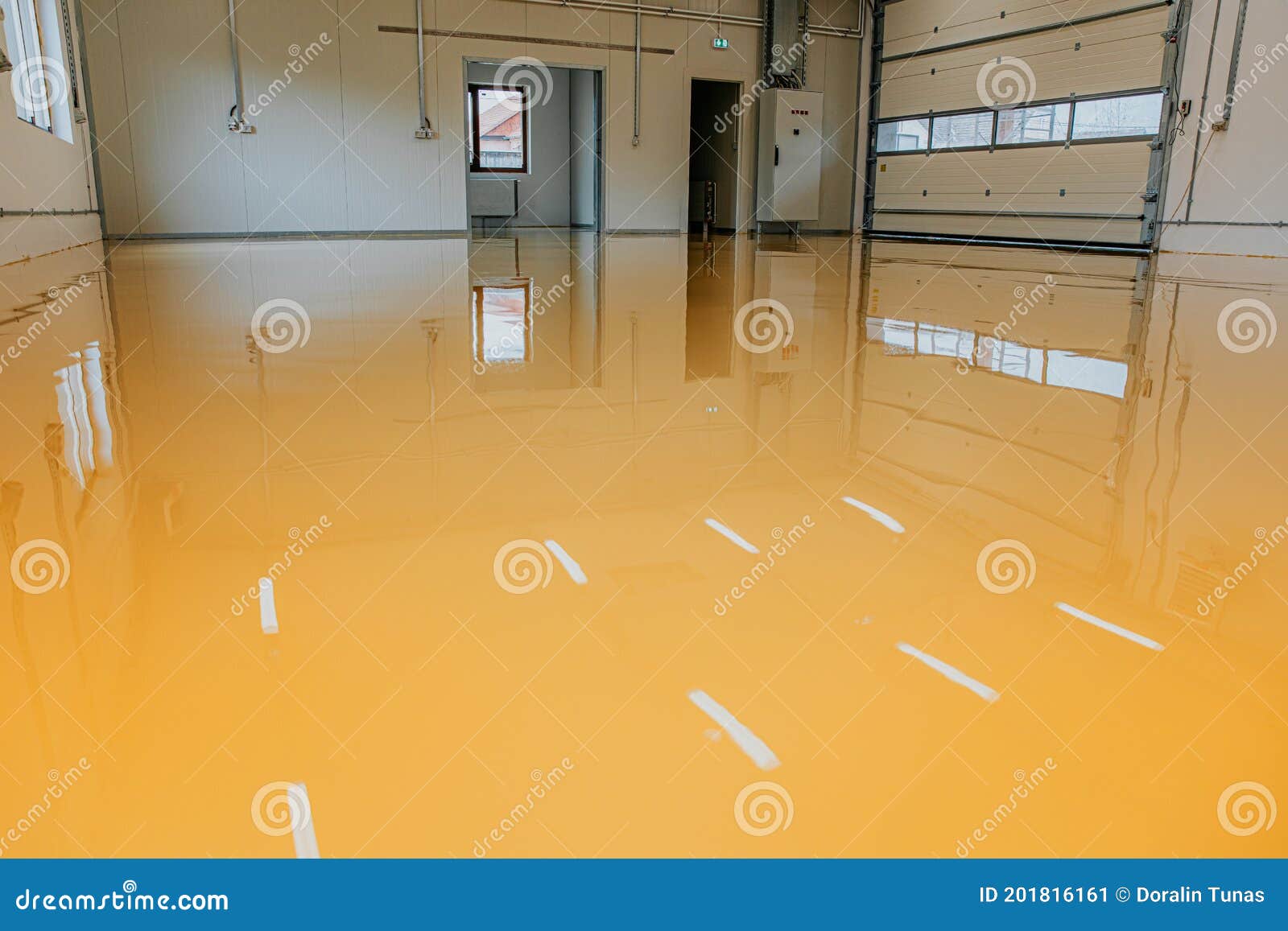 New Epoxy Floor in Warehouse Factory. Construction Series Stock Image ...