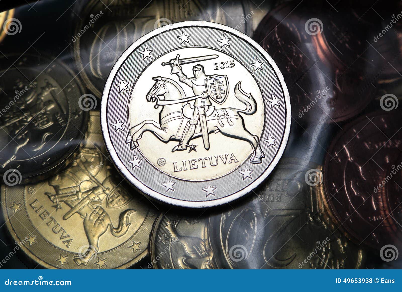 New euro coin of Lithuania stock photo. Image of lietuva - 49653938