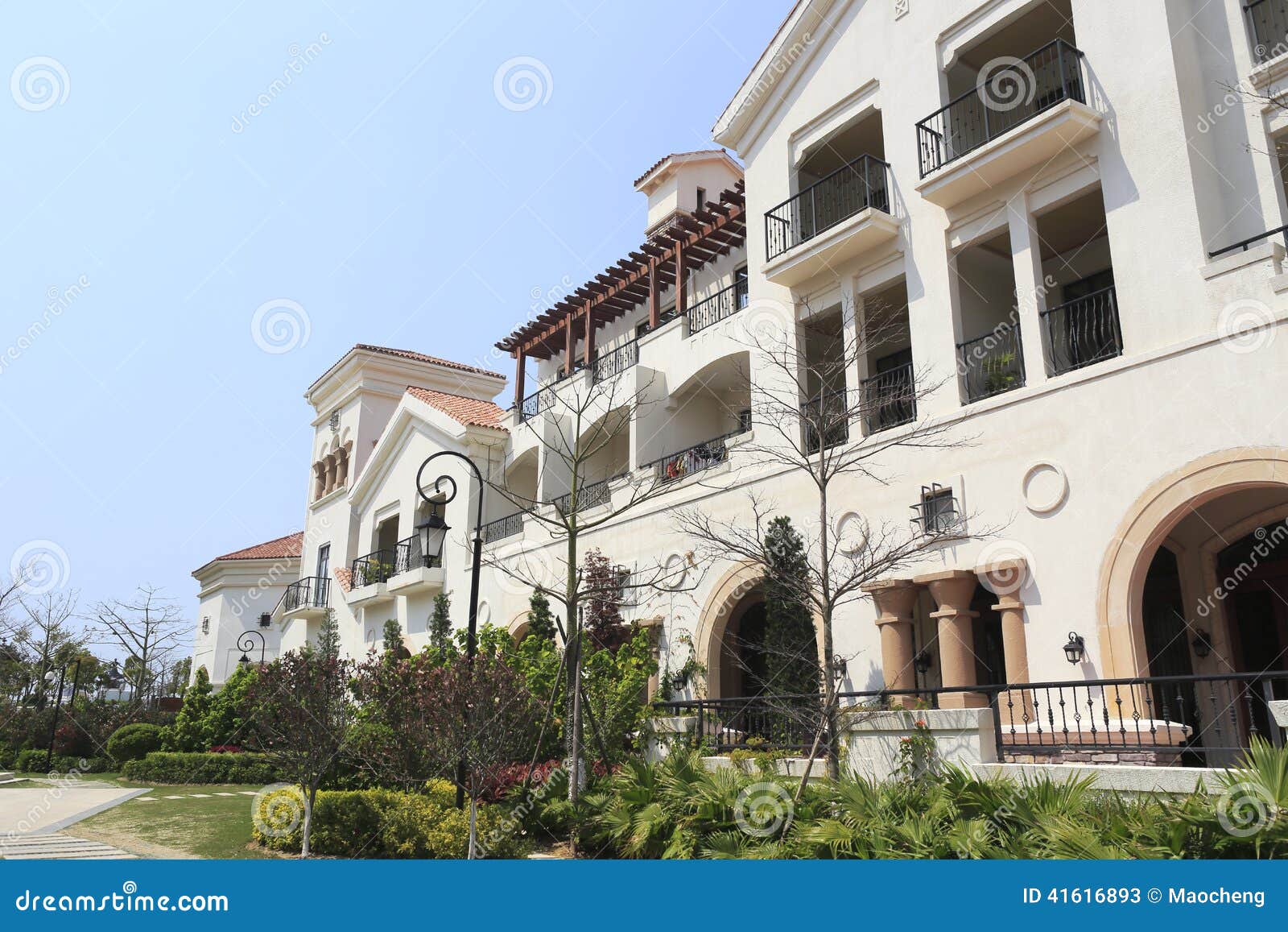 New European Style Building Stock Image - Image of sunny, villas: 41616893