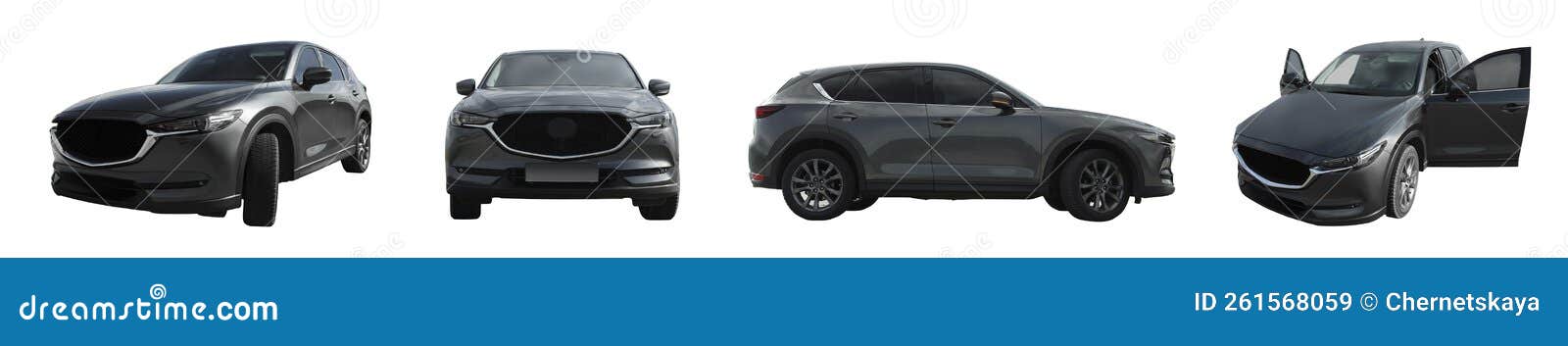 New Expensive Black Car Isolated on White, Collage. Banner Design Stock ...