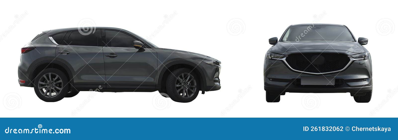 New Expensive Black Car Isolated on White, Collage. Banner Design Stock ...