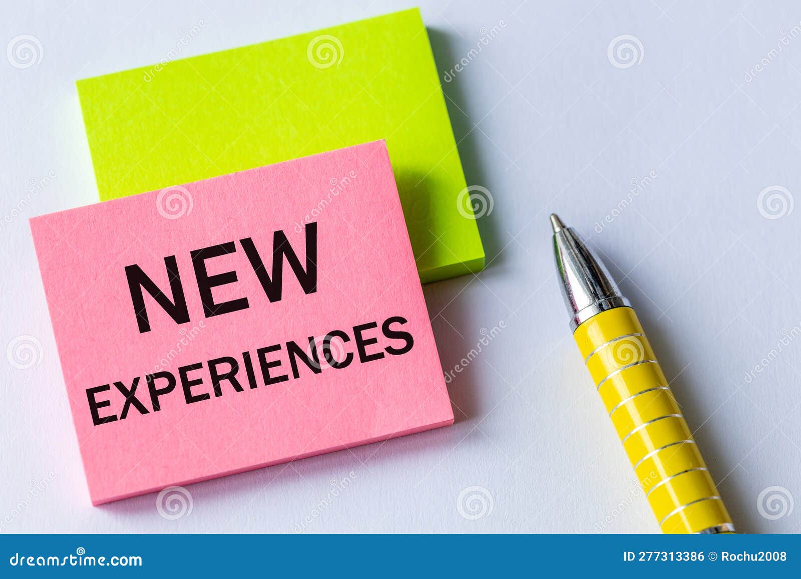 New Experiences, Note on Colored Paper, Motivational Text, Concept ...