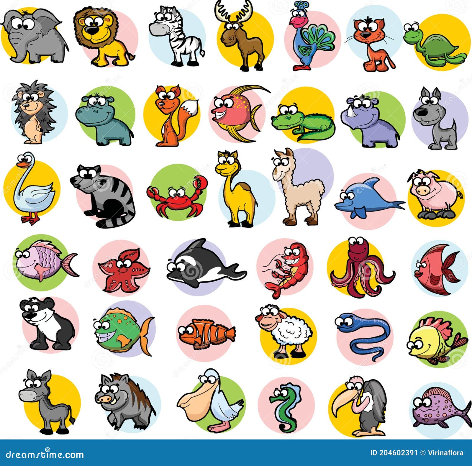 New Extra Big Vector Animal Set Stock Illustration - Illustration of ...