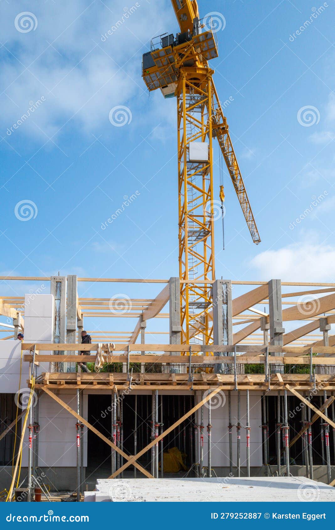 A New Factory Building is Erected on a Construction Site Stock Image ...