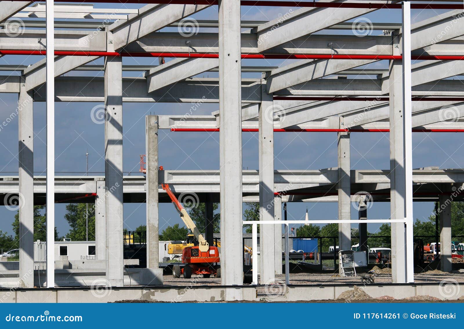 New Factory Construction Site Stock Image - Image of crane, engineering ...