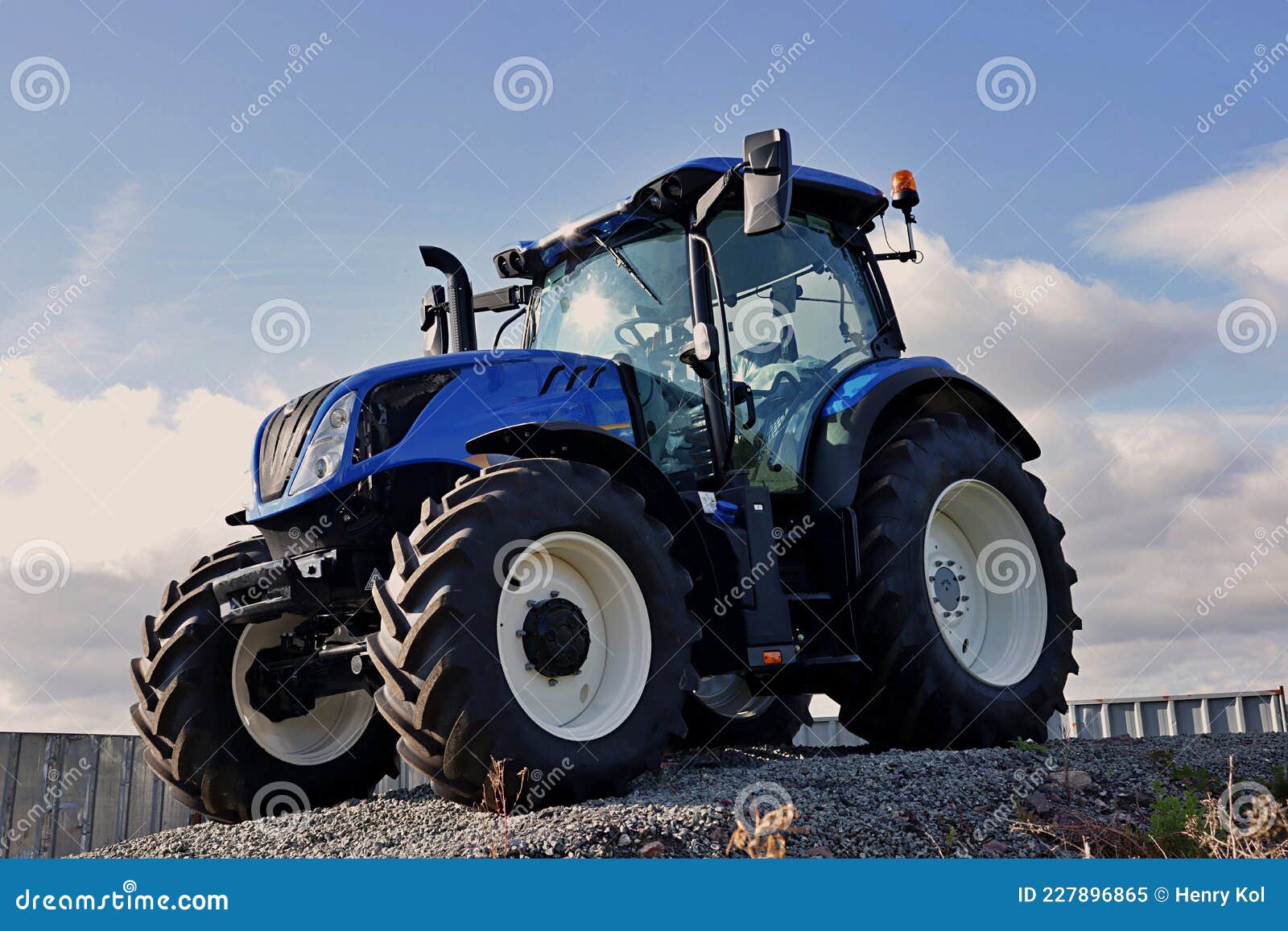 New Farm Tractor a Blue Colour. Stock Image - Image of field, diesel ...