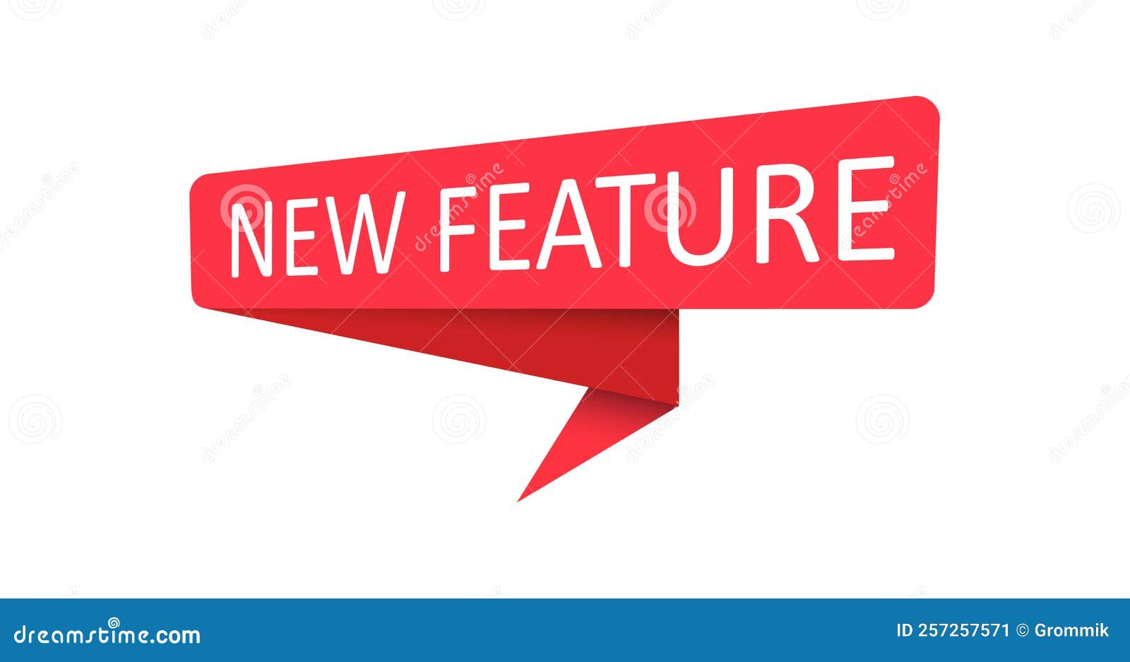 New Feature. a Red Banner, Pointer, Sticker, Label or Speech Bubble for ...