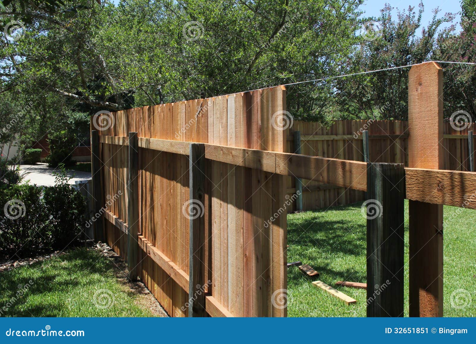 New fence stock image. Image of building, wood, improvement - 32651851