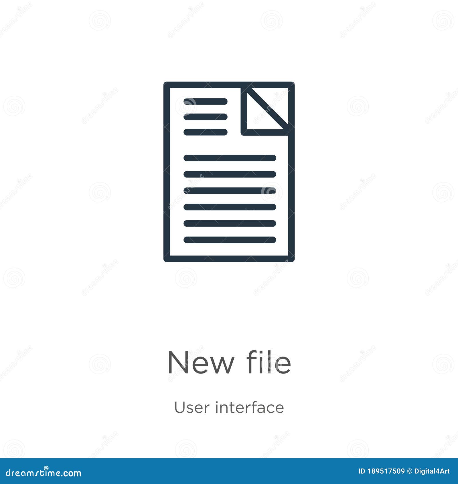 New File Icon. Thin Linear New File Outline Icon Isolated on White ...