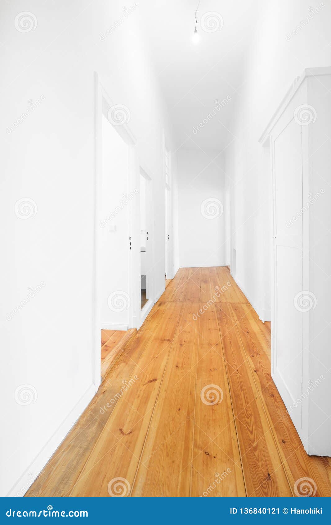 New Flat Corridor, Empty Hallway Woith Wooden Floor Stock Image - Image ...