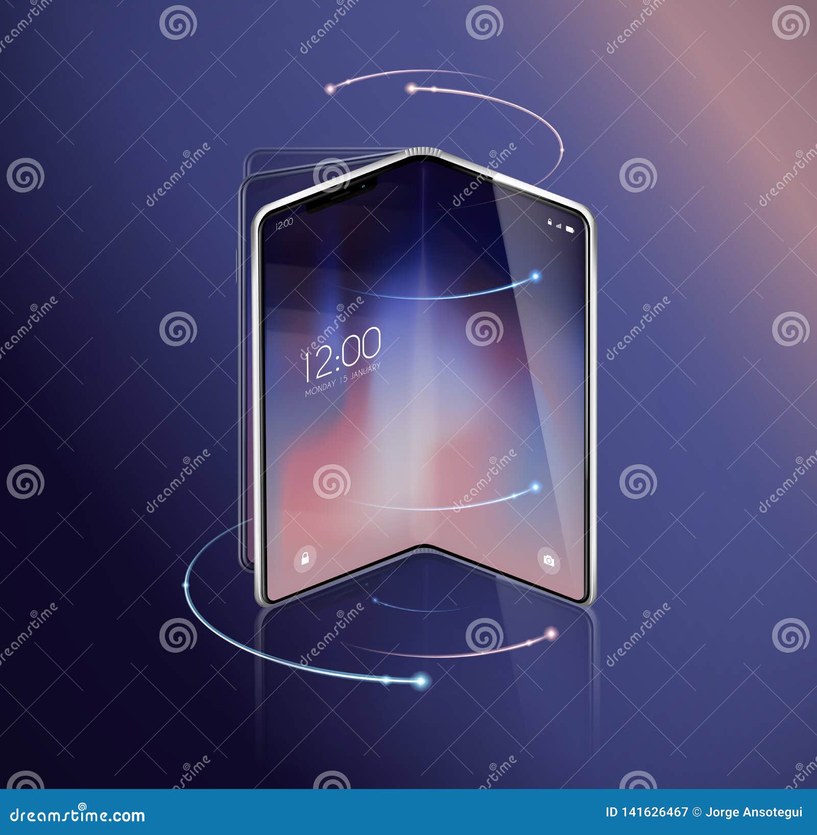 New Foldable Smartphone Concept, Prototype With Advertisment Background ...