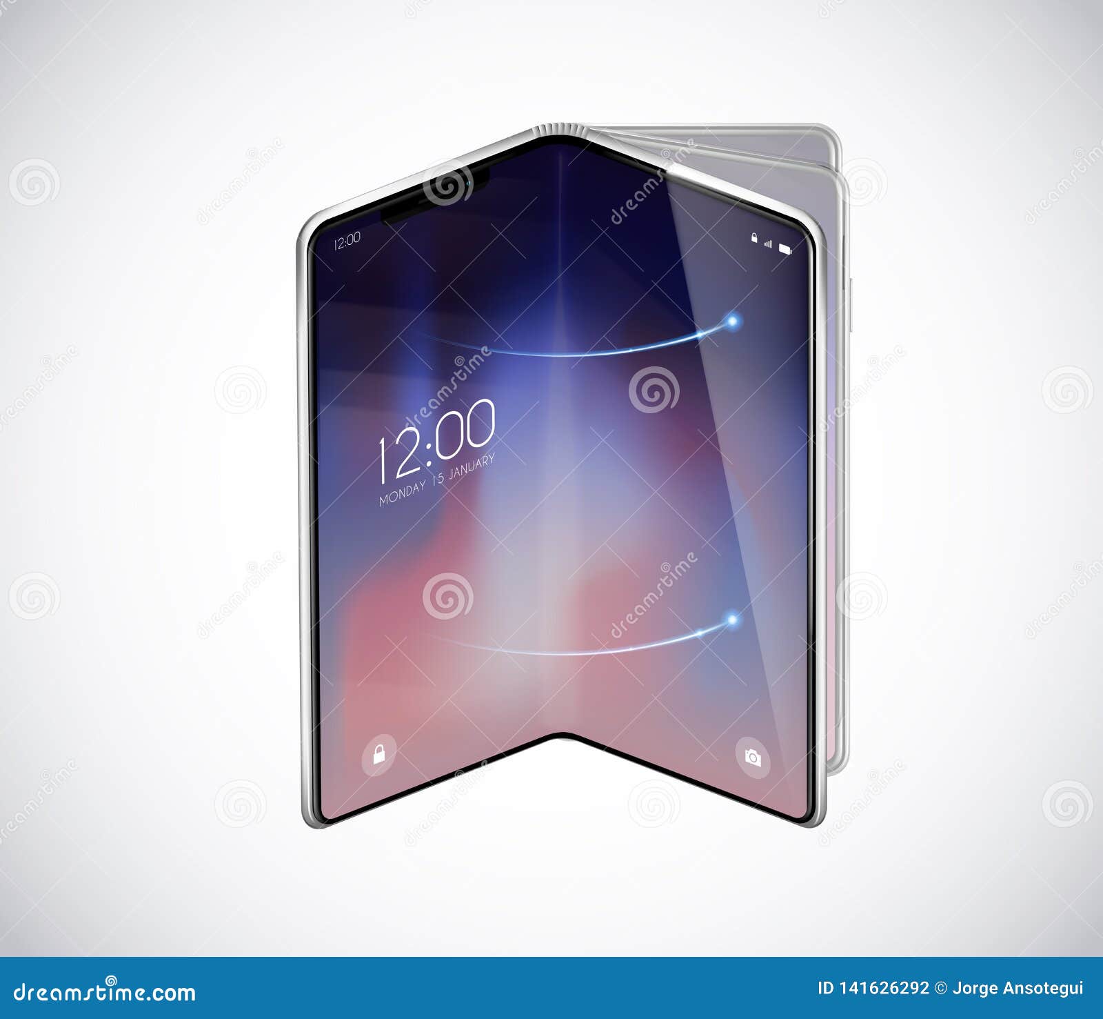 New Foldable Smartphone Concept, Prototype With Advertisment Background ...