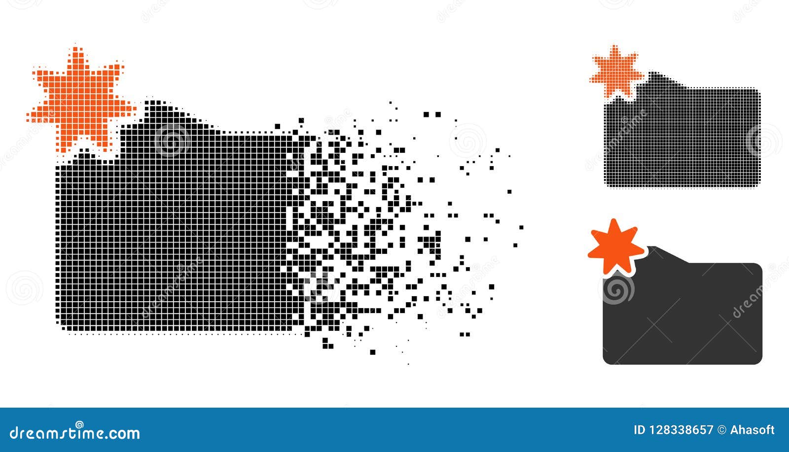 Dissipated Dot Halftone New Folder Icon Stock Vector - Illustration of ...