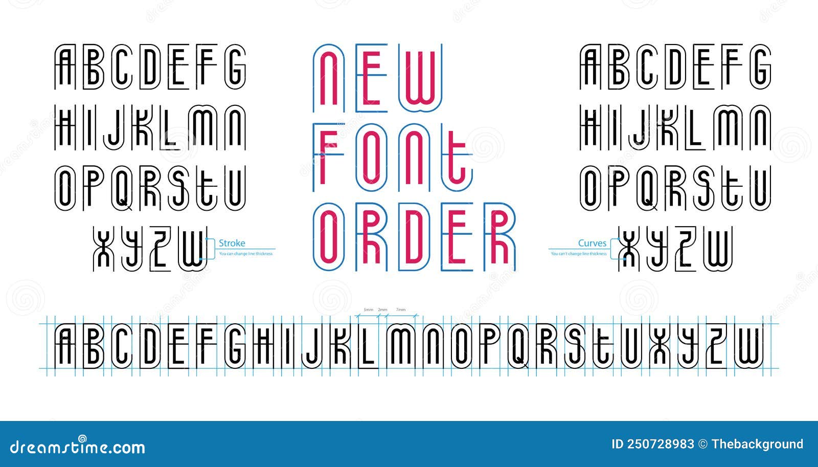 New Font Order - Unique Design Font. Vector Condensed Font Stock Vector ...
