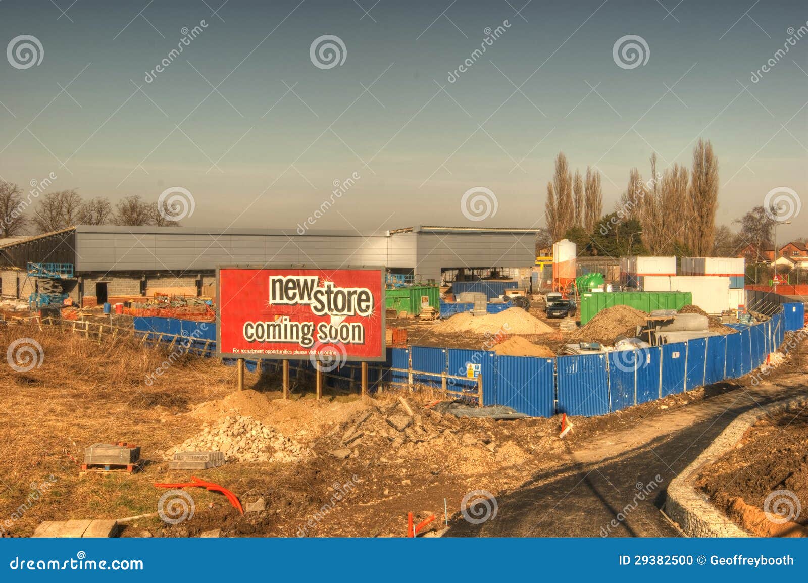 New Food Store, Construction. Stock Photo - Image of shopping, steel ...