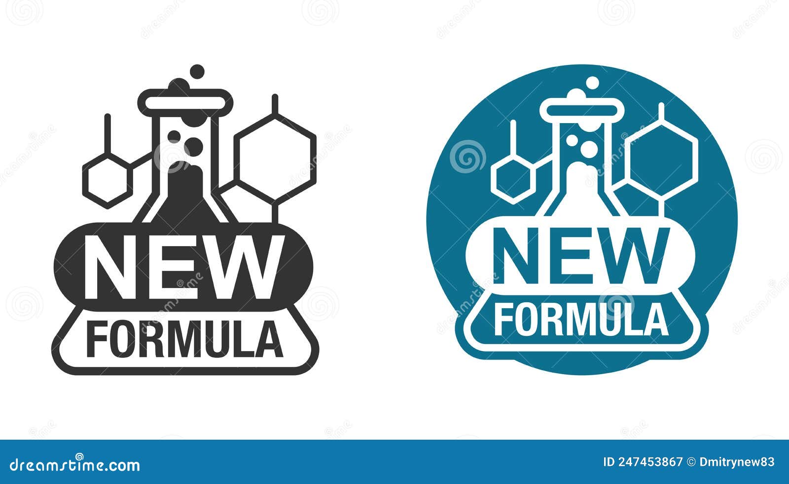New Formula Badge - Molecular Cell and Test Tube Stock Vector ...
