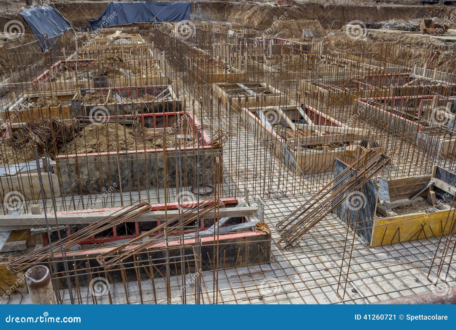 New Foundation and Steel Reinforcement Rods Stock Image - Image of ...