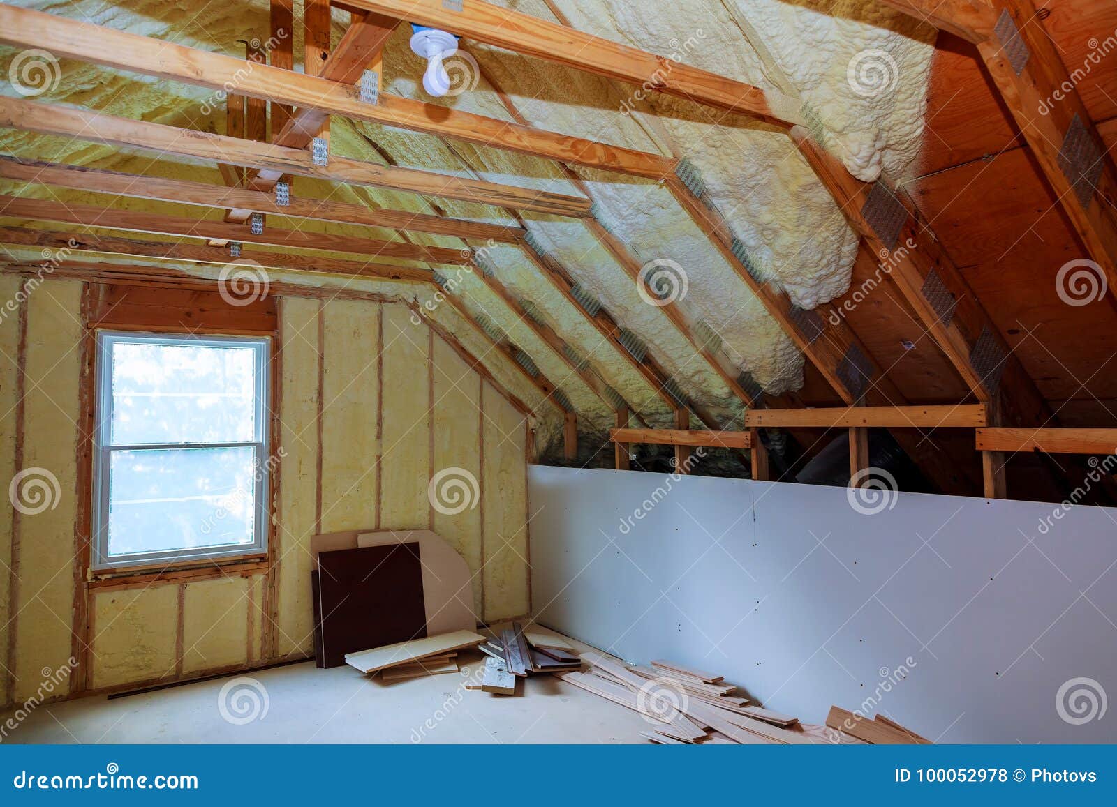 New Frame for Ceiling Roof in Construction Ready for Completion Stock ...