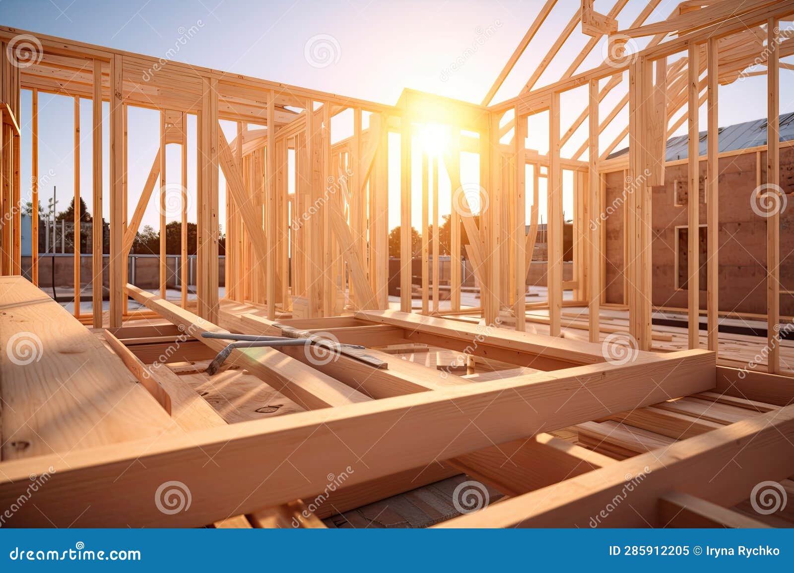 New Framing Construction of House, Ai Generated Stock Illustration ...