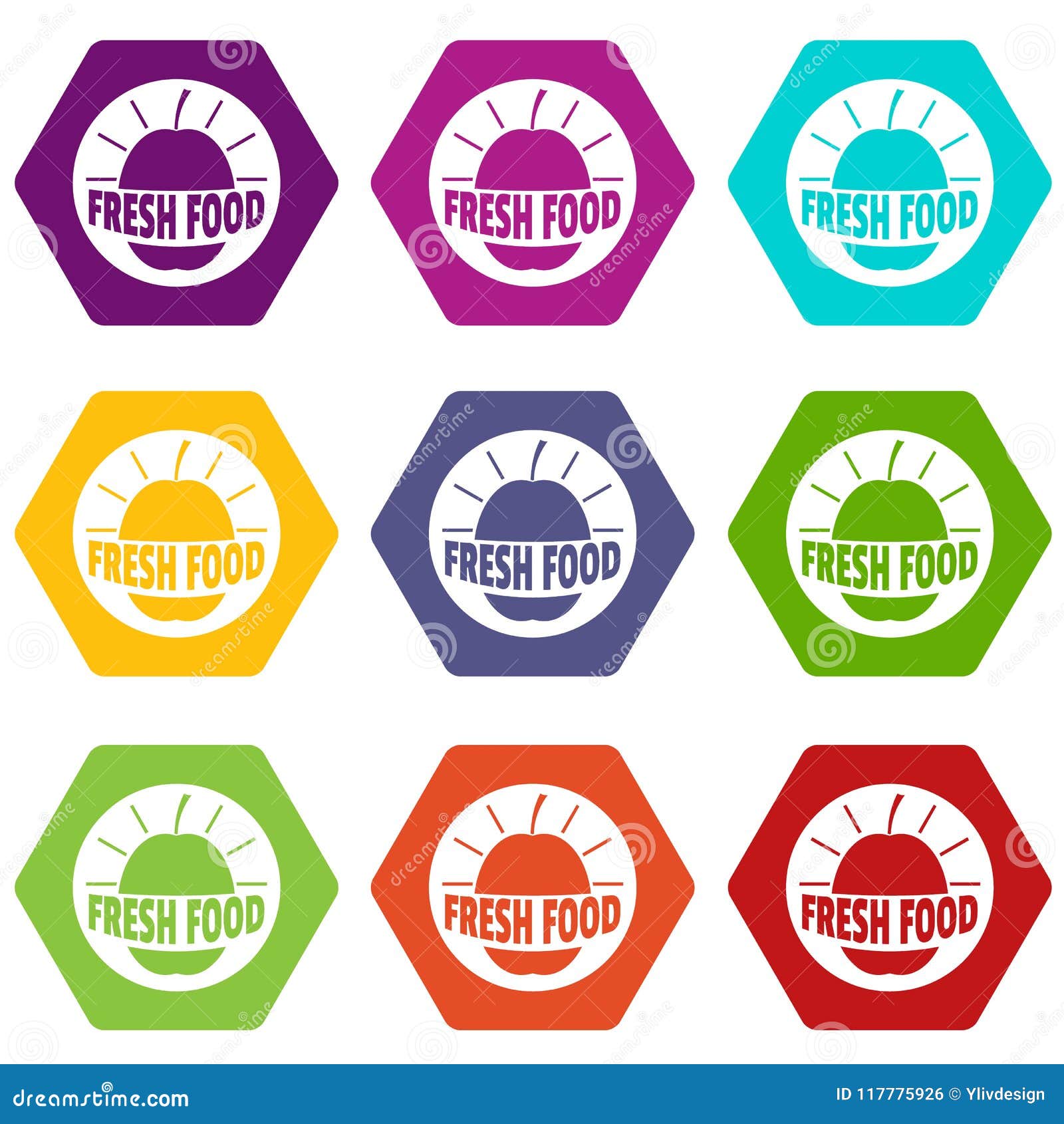 New Fresh Food Icons Set 9 Vector Stock Vector - Illustration of ...
