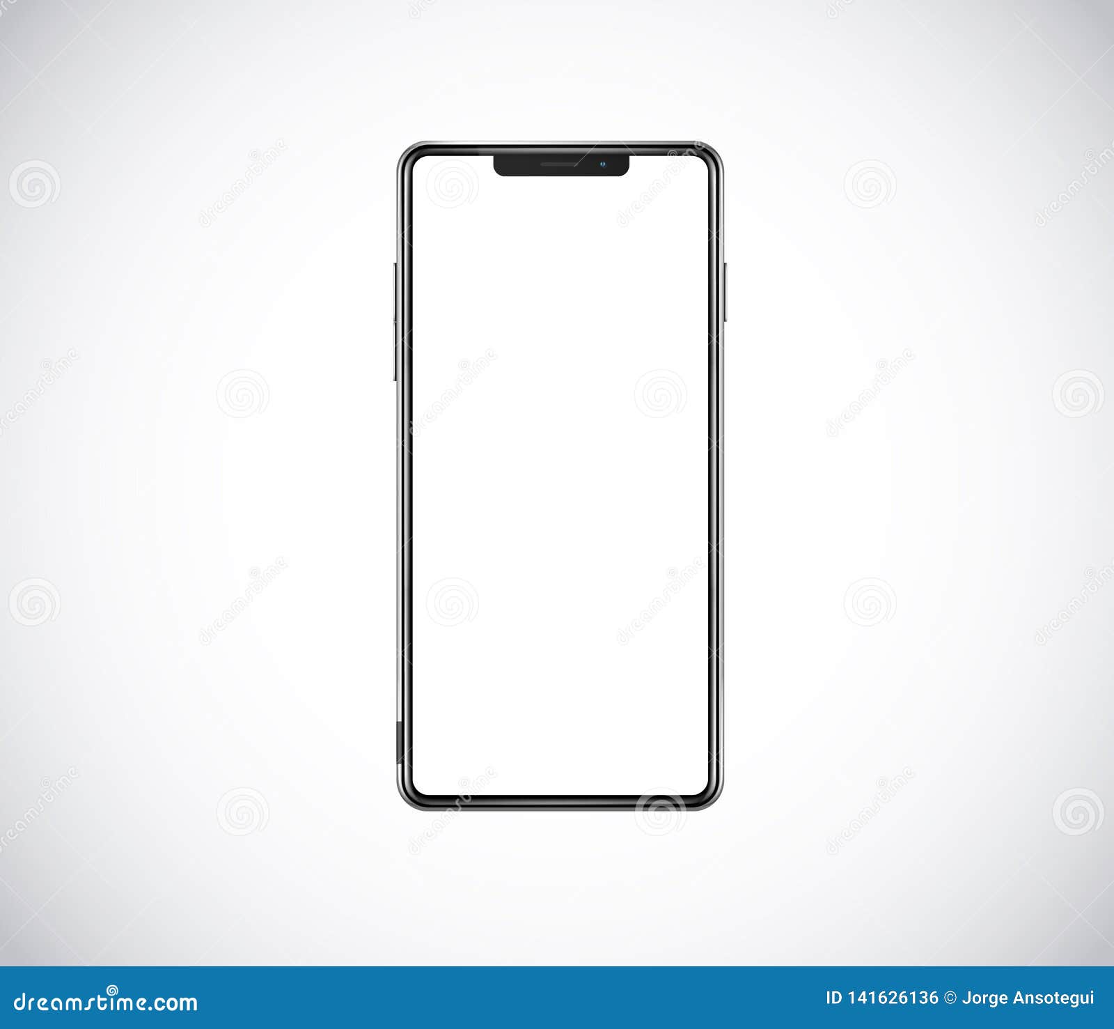 New Front Smartphone, Phone Prototype Isolated. Mobile with Blank White ...