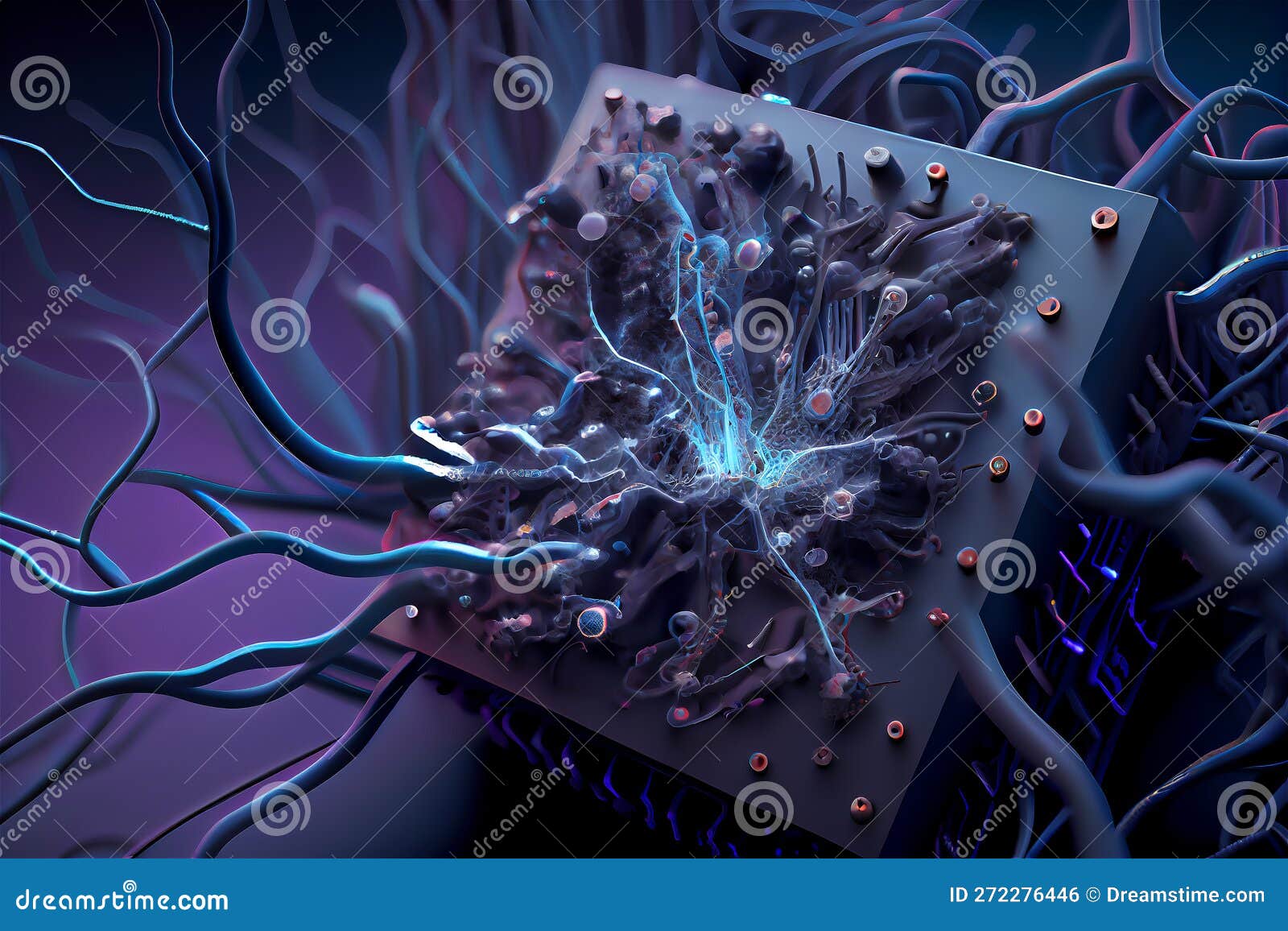 New Frontier in Biocomputing Stock Illustration - Illustration of ...