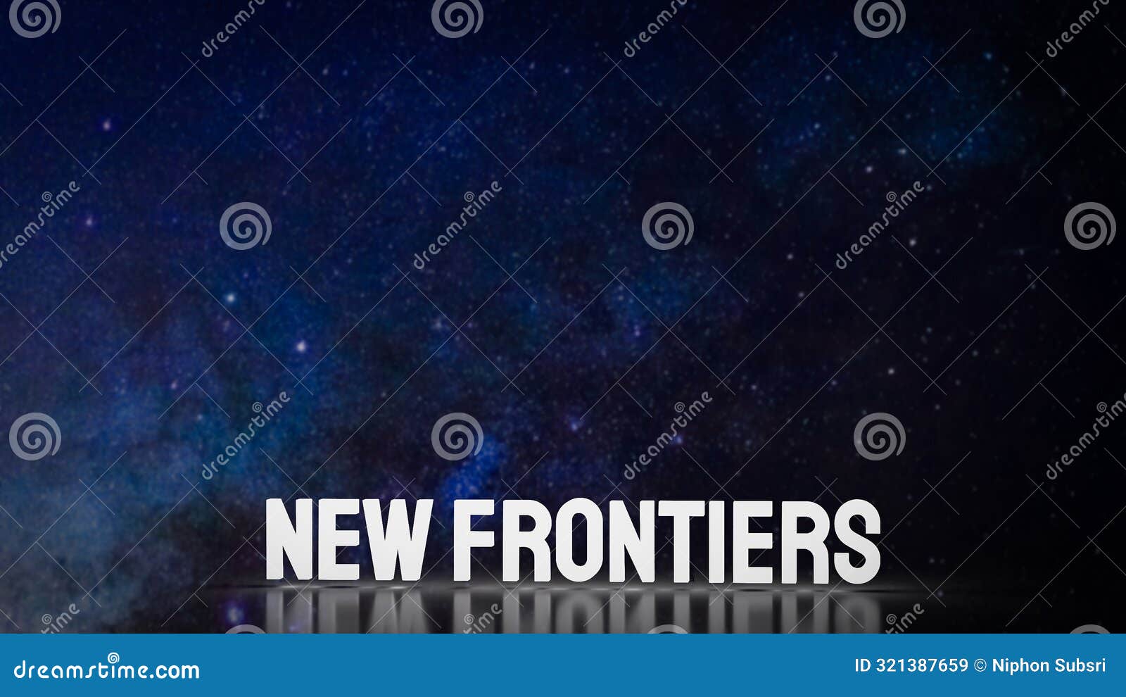 The New Frontiers Text On Space Background 3d Rendering Royalty-Free ...