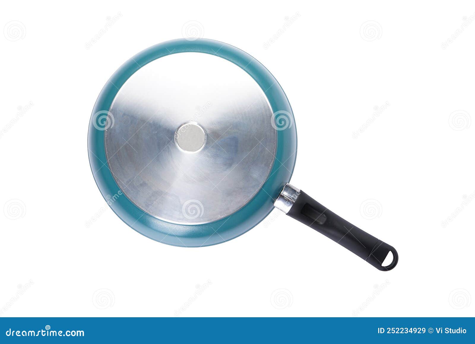 Frying Pan Isolated on White Background, Back View. Top View Stock ...