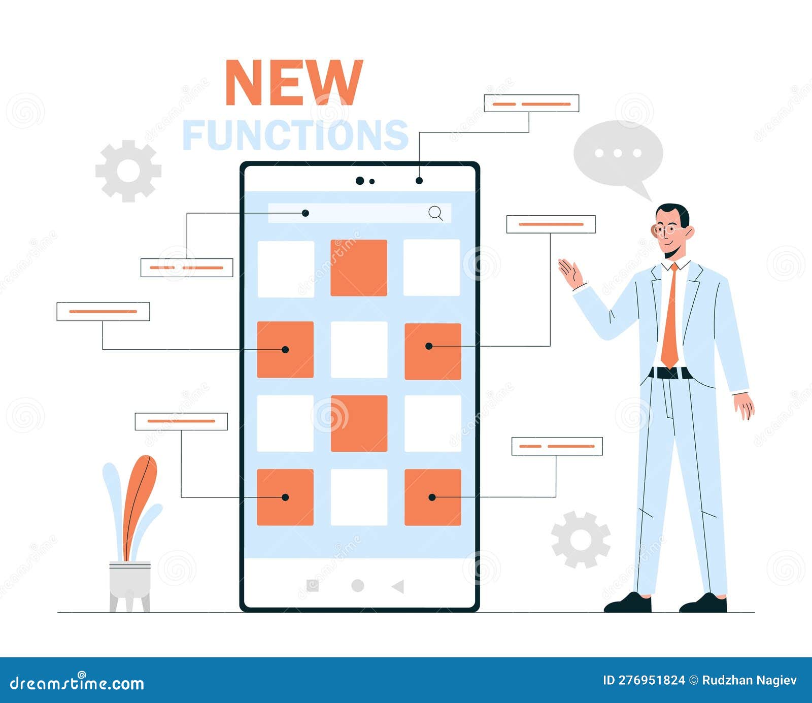 New functions concept stock vector. Illustration of application - 276951824