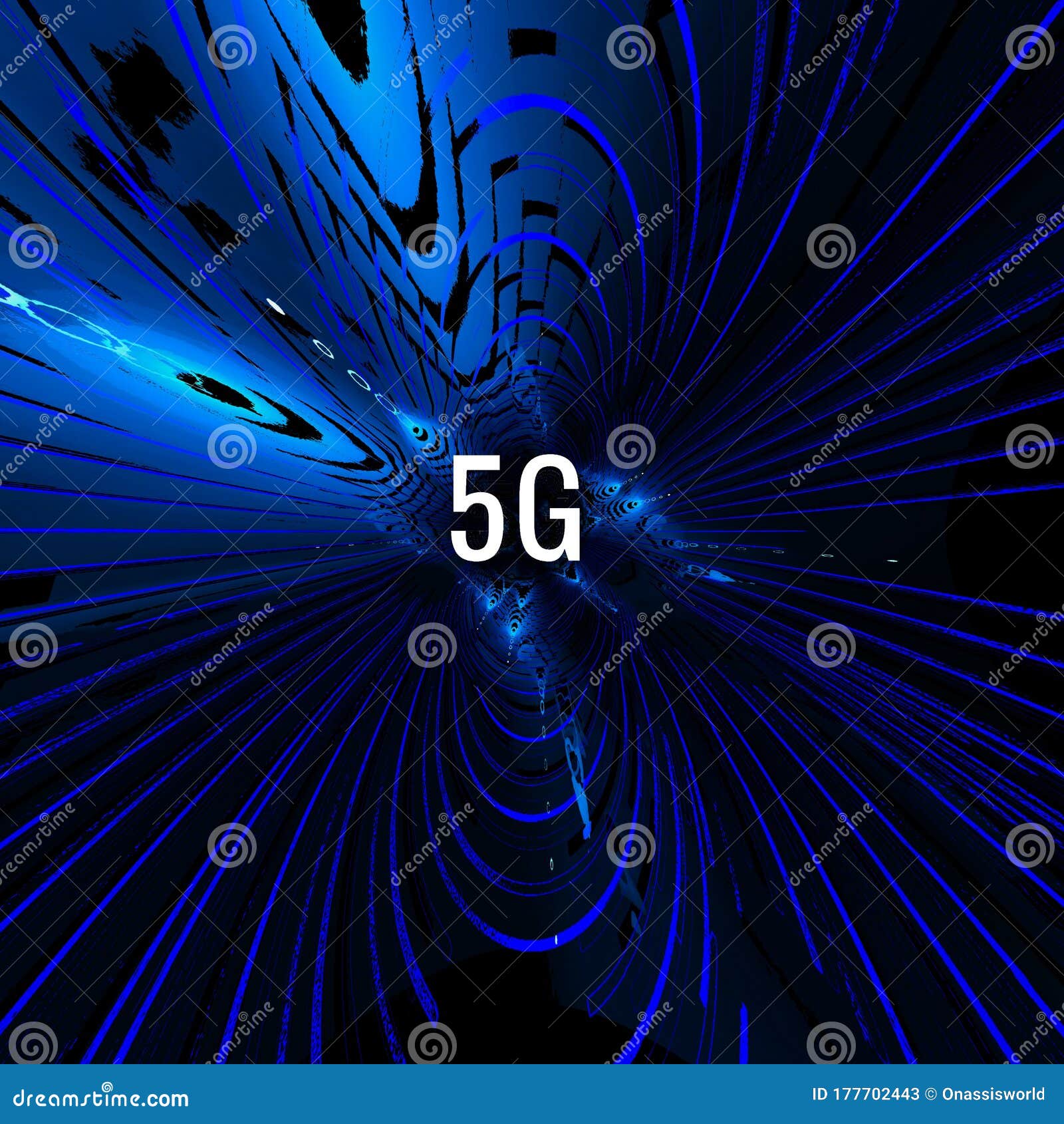 The New 5G Telecommunications Network Stock Illustration - Illustration ...