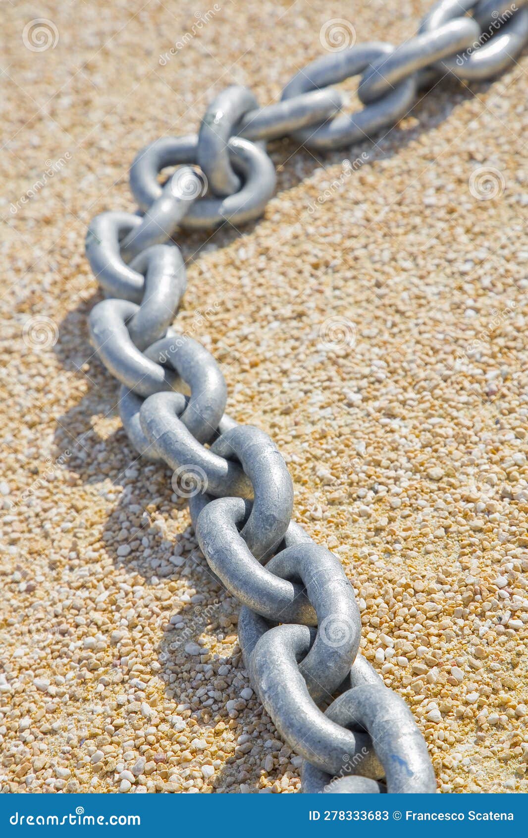 New Galvanized Metal Chain Placed on the Ground Stock Image - Image of ...