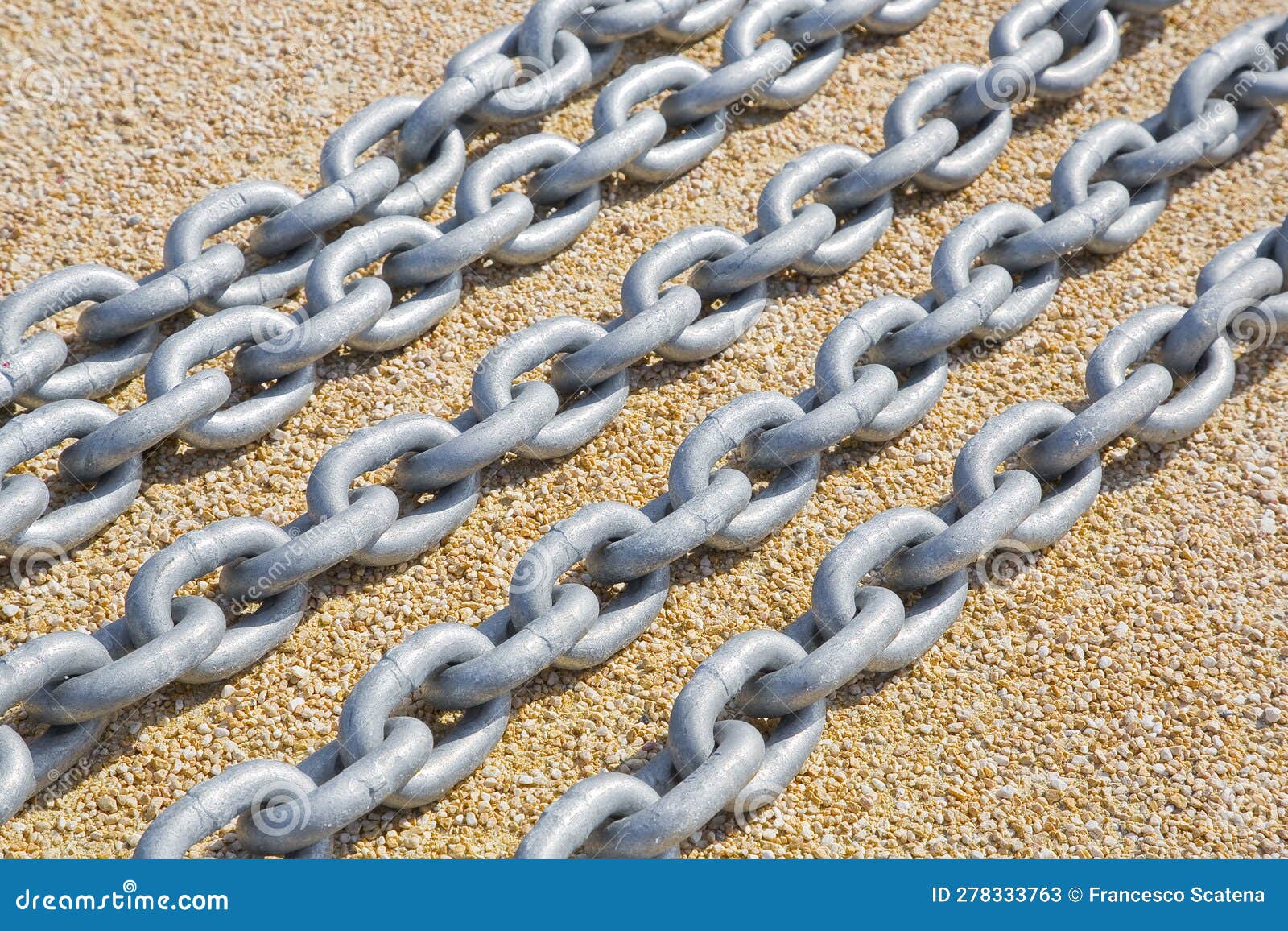 New Galvanized Metal Chain Placed on the Ground Stock Image - Image of ...