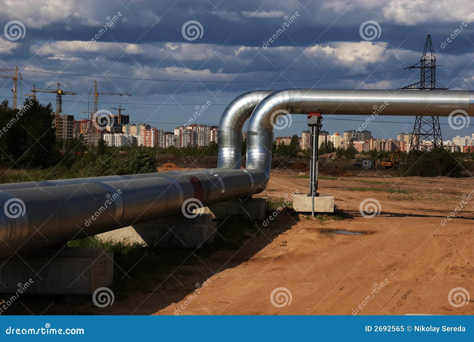 New gas main stock image. Image of cloud, metal, iron - 2692565