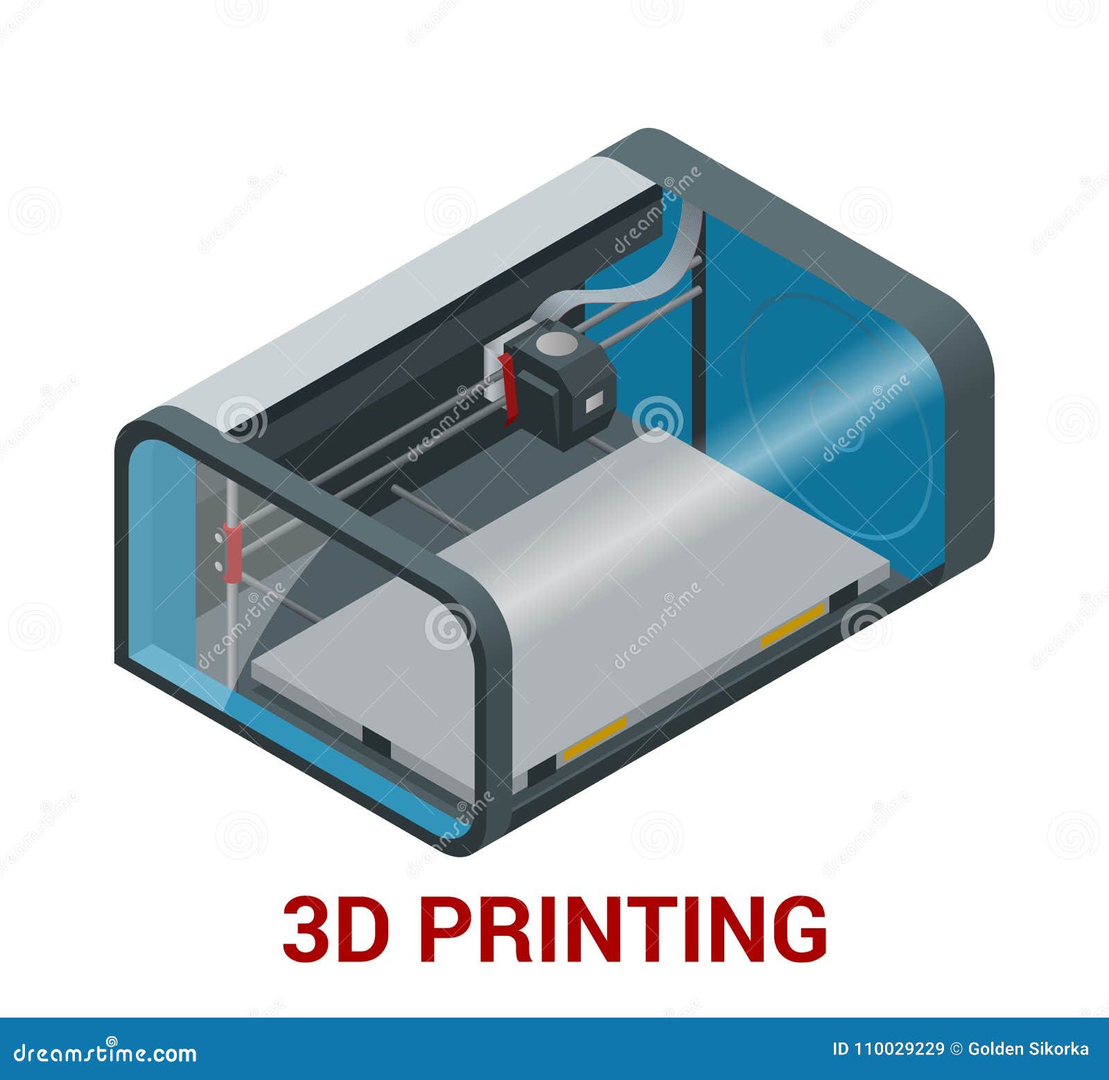 New Generation of 3D Printing Machine Printing a Model of Plastic ...