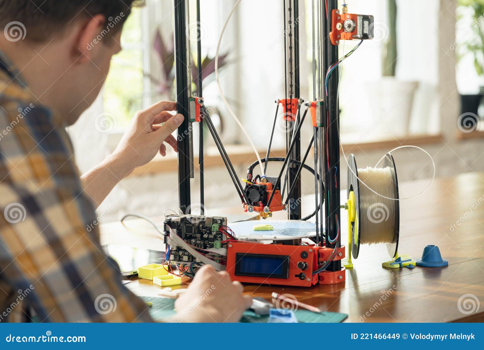 New Generation Of 3D Printing Machine Printing A Piece Of Plastic. For ...