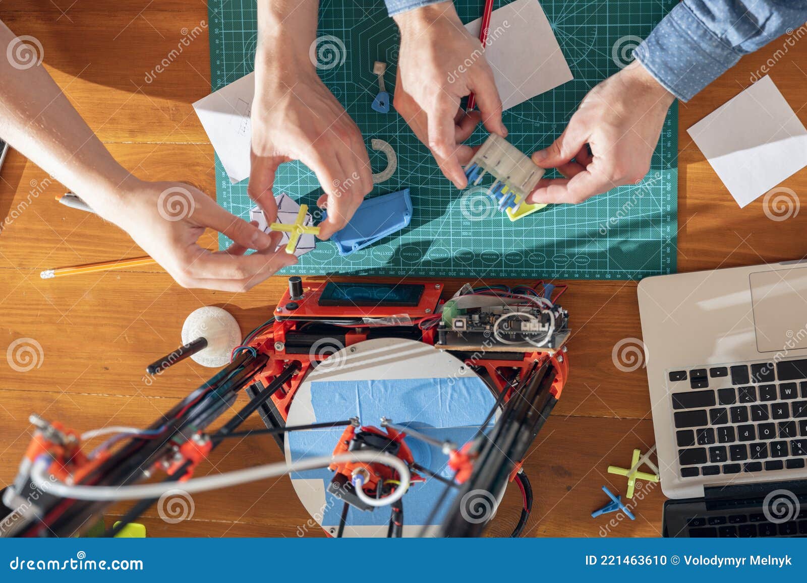 New Generation Of 3D Printing Machine Printing A Piece Of Plastic. For ...