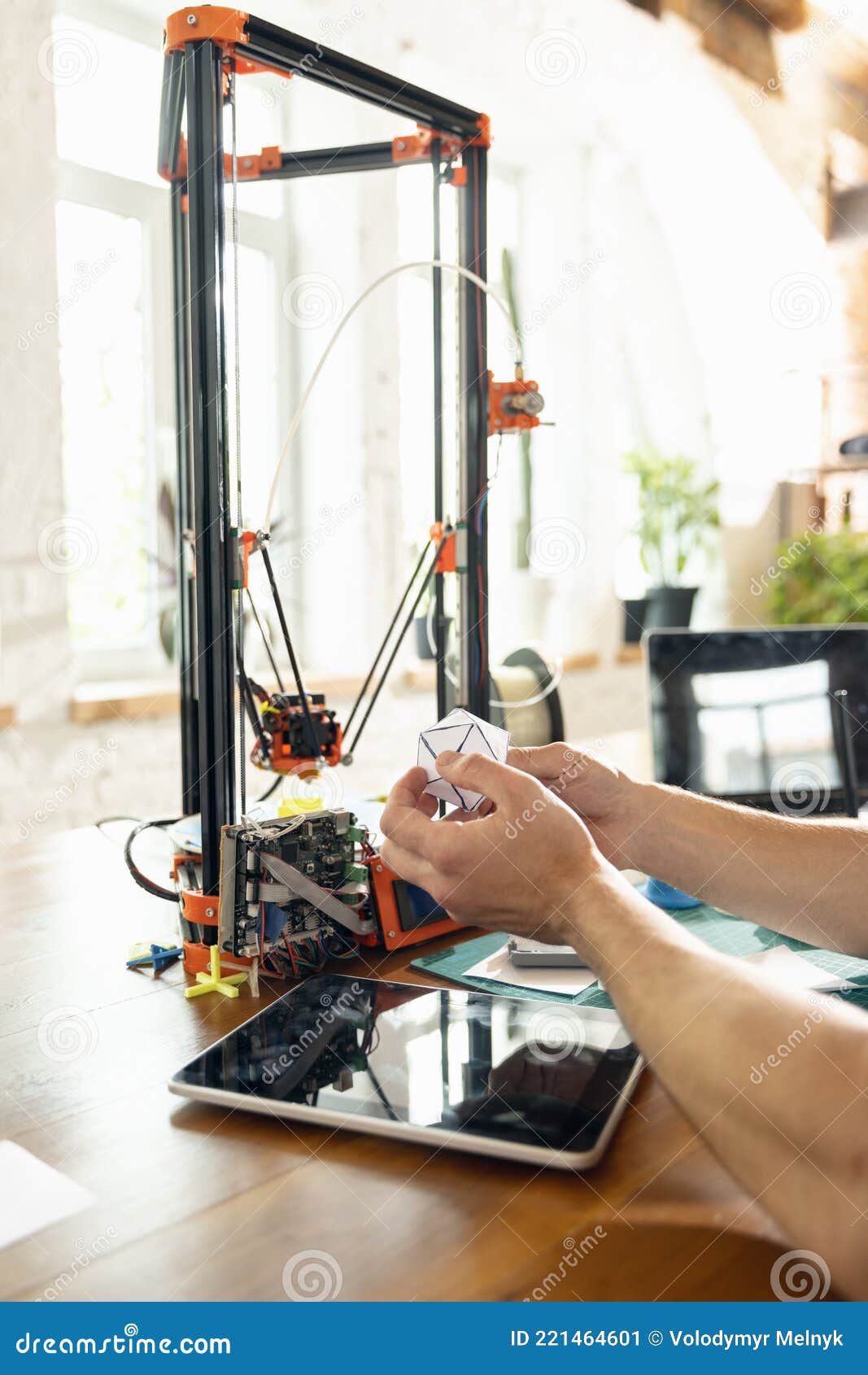 New Generation of 3D Printing Machine Printing a Piece of Plastic. for ...