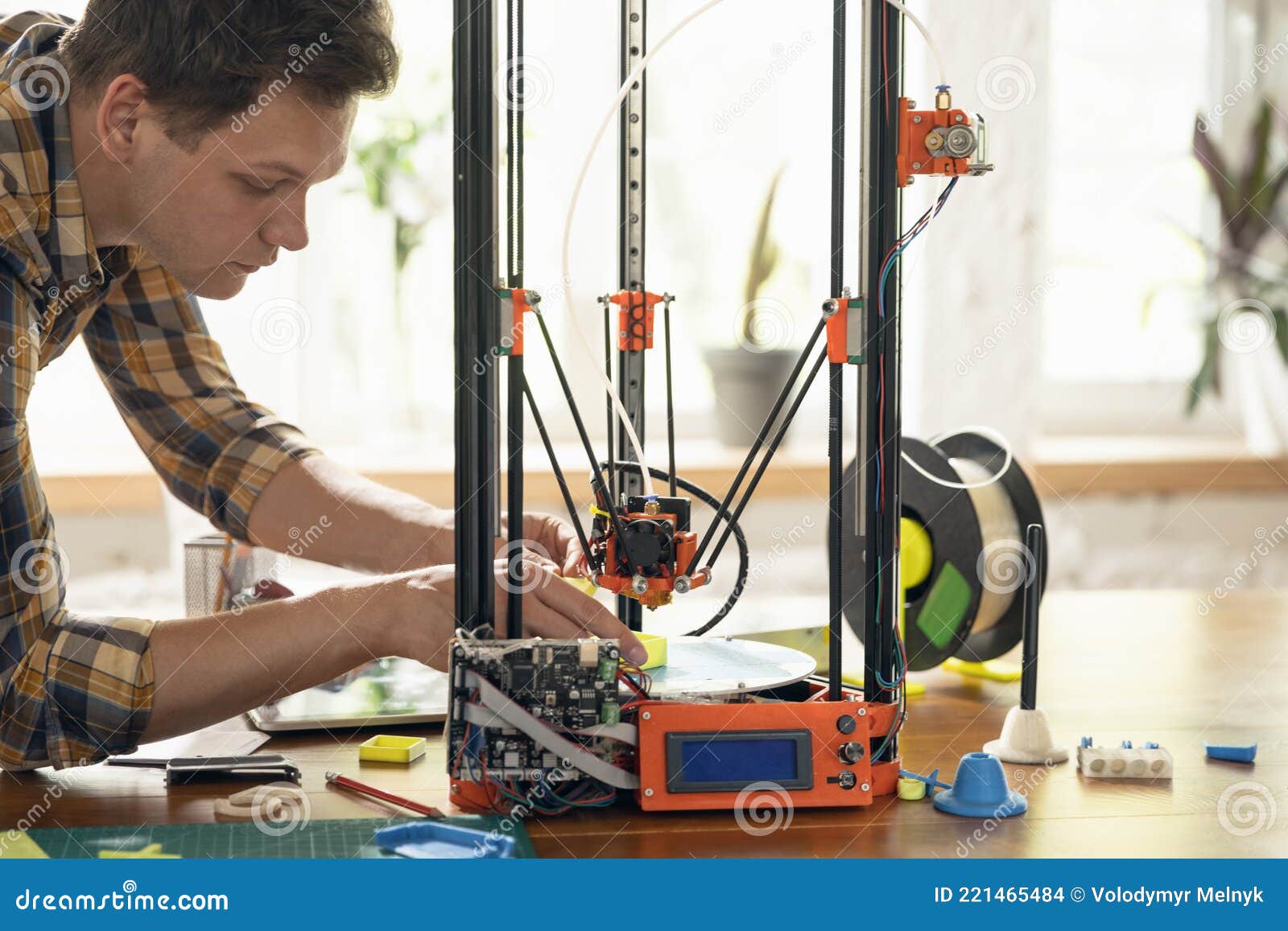 New Generation Of 3D Printing Machine Printing A Piece Of Plastic. For ...