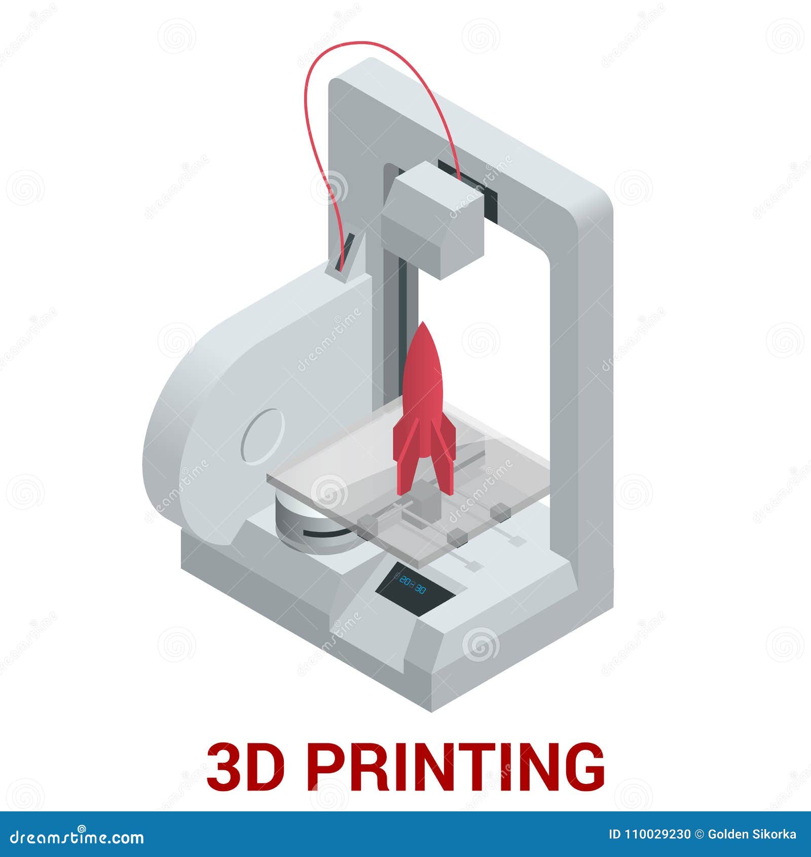 Printing Machine - Offset Printing Press Vector Illustration ...