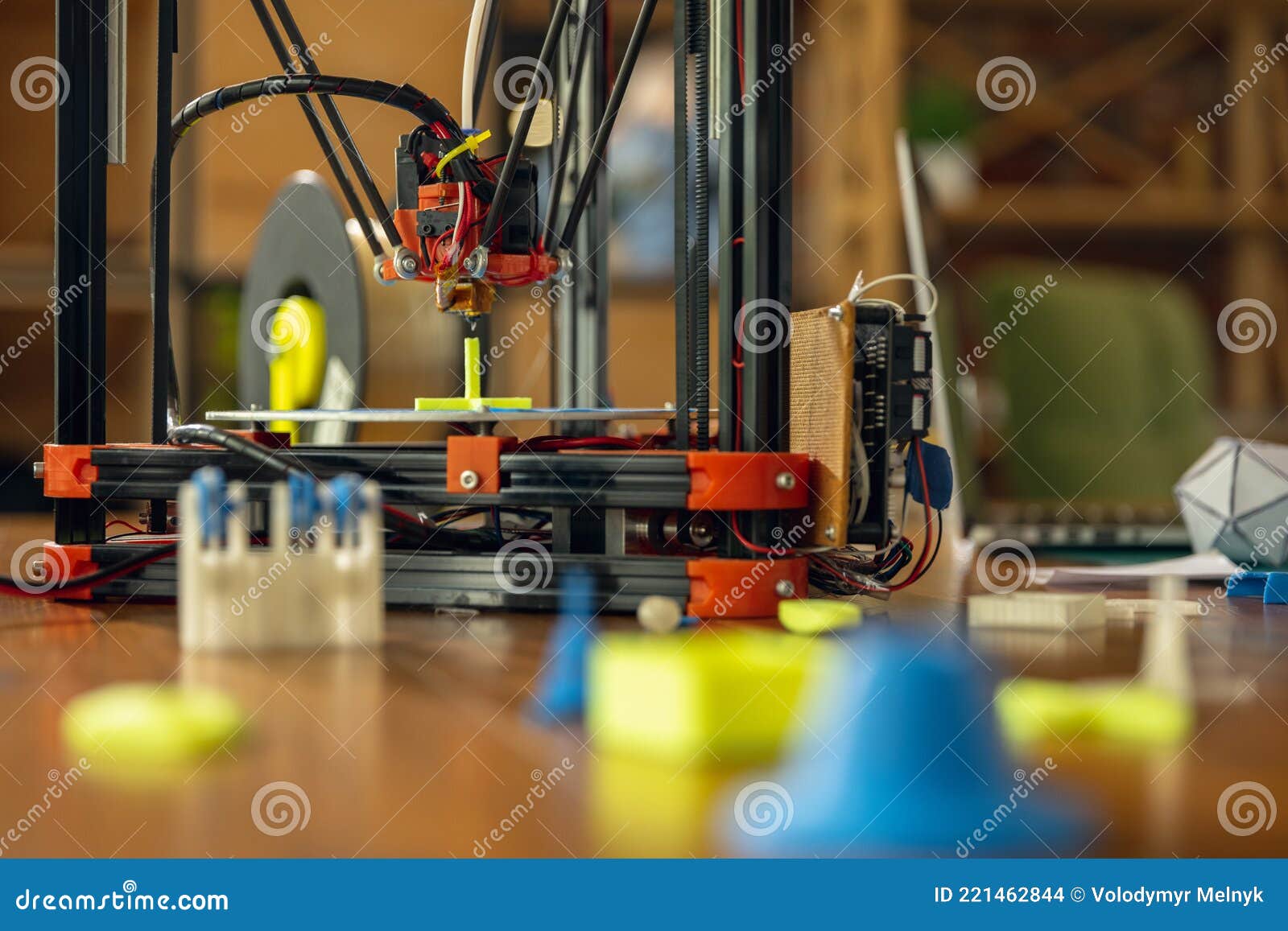 New Generation Of 3D Printing Machine Printing A Piece Of Plastic. For ...