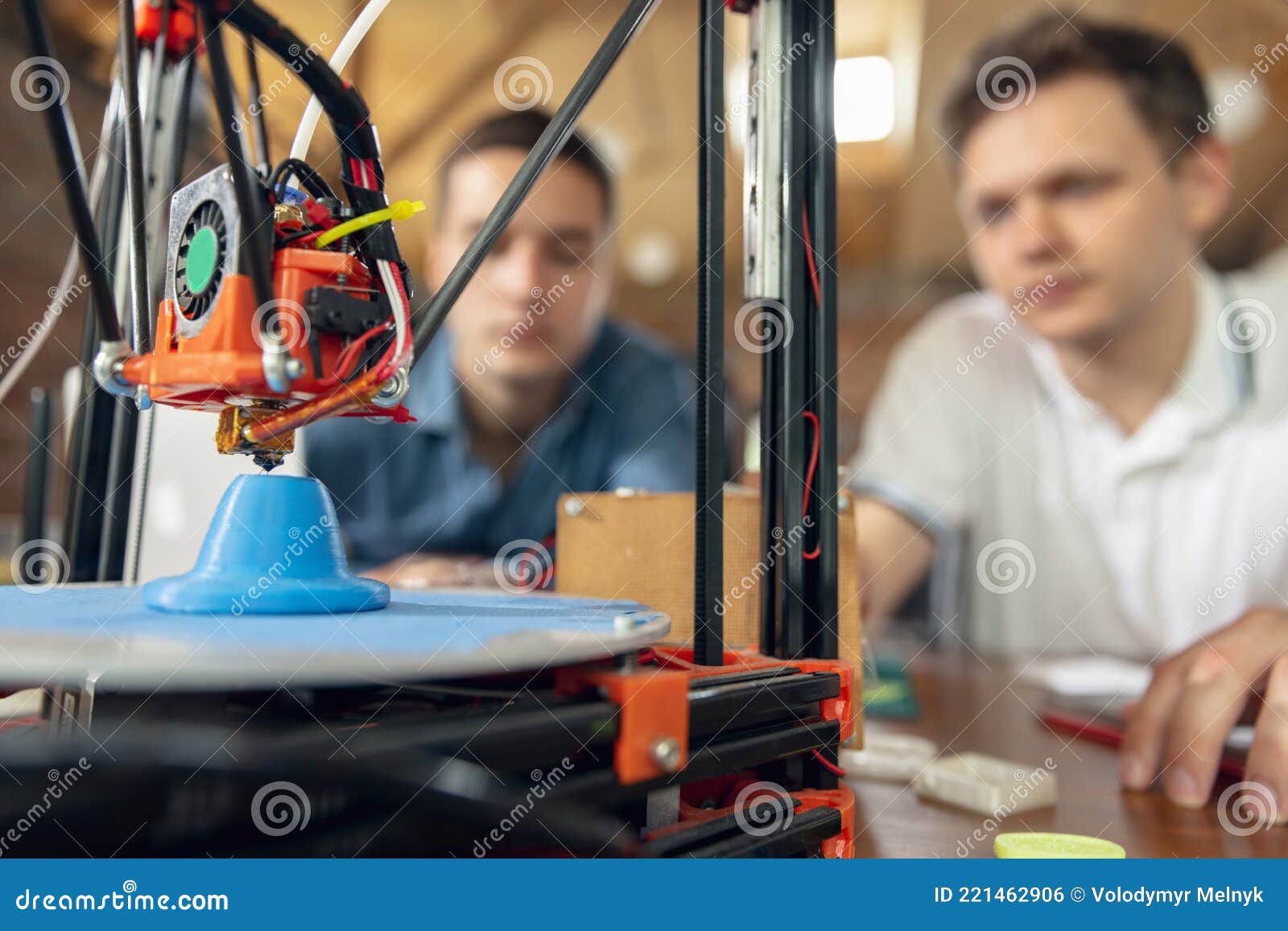 New Generation Of 3D Printing Machine Printing A Piece Of Plastic. For ...