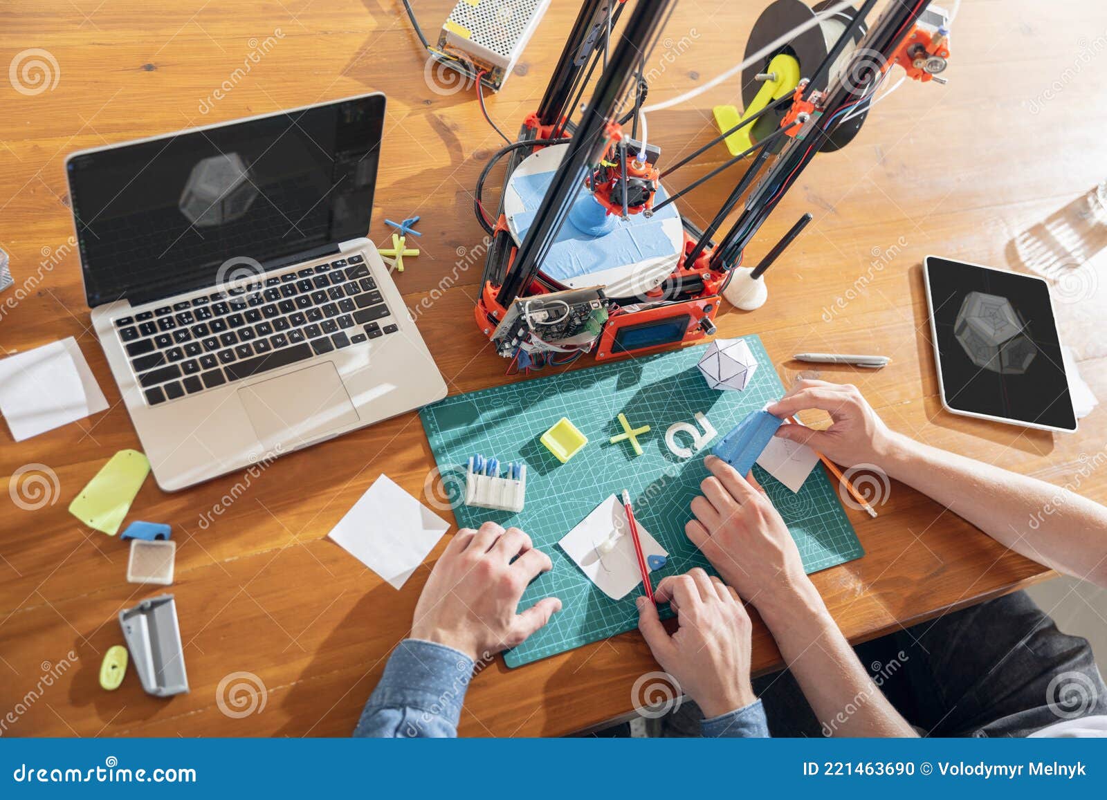 New Generation Of 3D Printing Machine Printing A Piece Of Plastic. For ...