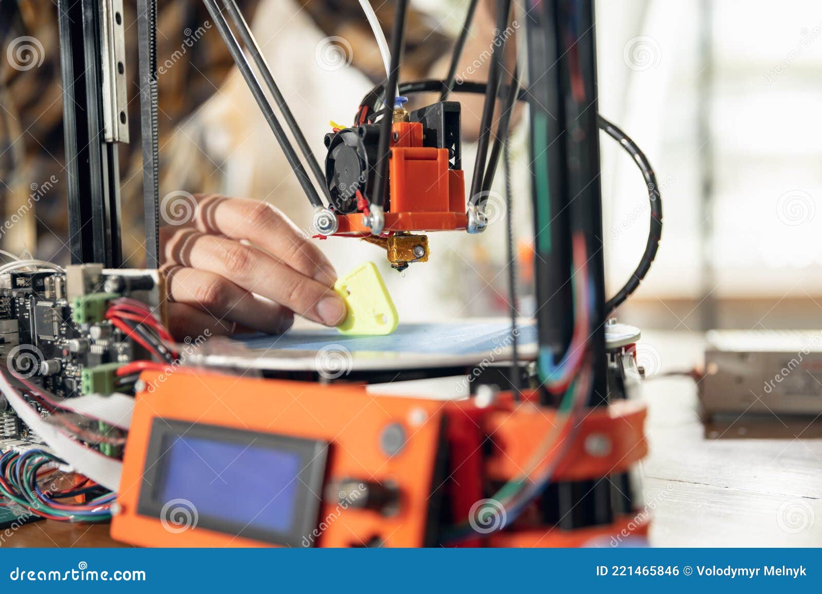 New Generation of 3D Printing Machine Printing a Piece of Plastic. for ...