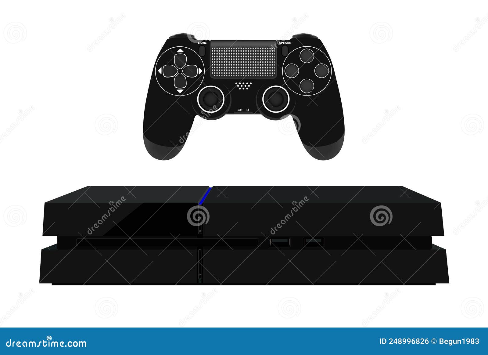 Old Generation Console Controller Vector Illustration. Gamepad Design ...