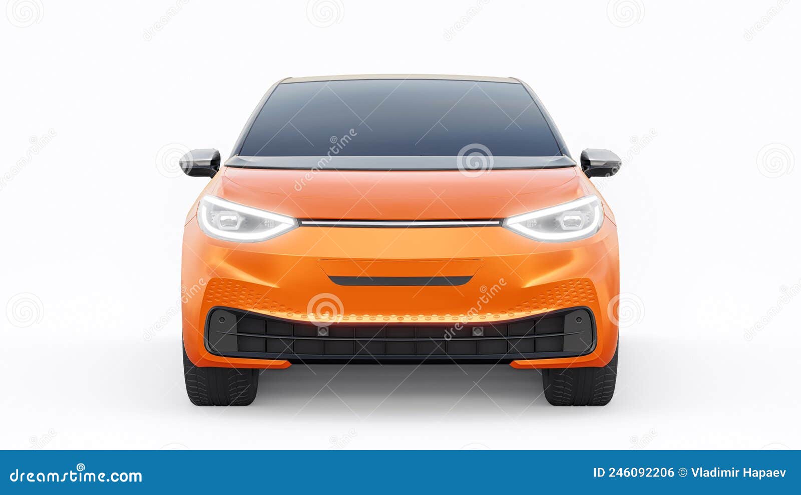 New Generation Orange Electric City Hatchback Car with Extended Range ...
