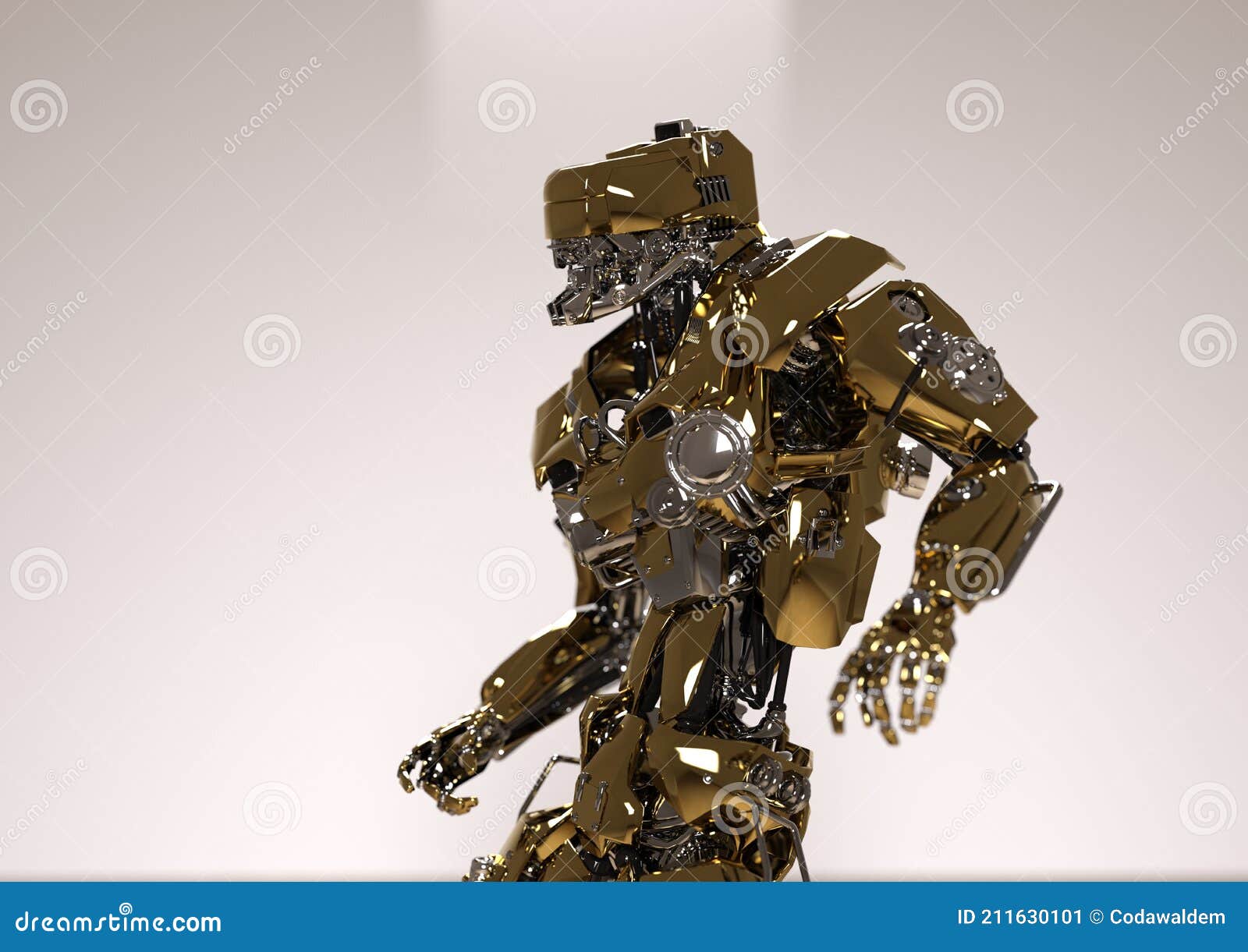 New Generation Robots, the Upper Body Made of Precious Metals. Stock ...
