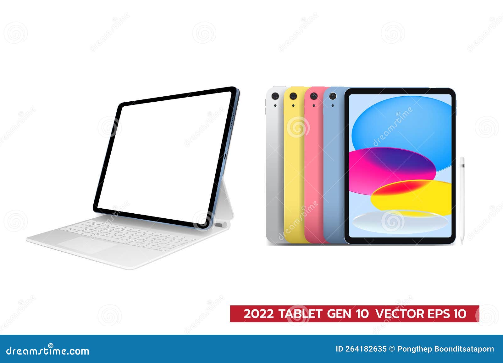 New Generation 2022 Tablet, Mock Up of Popular Tablet Gen 10 Front View ...